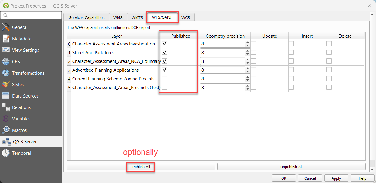 Configuring Layers Pozi Web GIS Online Map